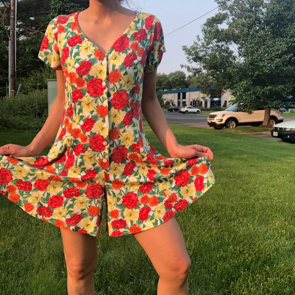 Vintage | Shorts | Vintage Romper Two Piece Set Short Nineties 9s ...